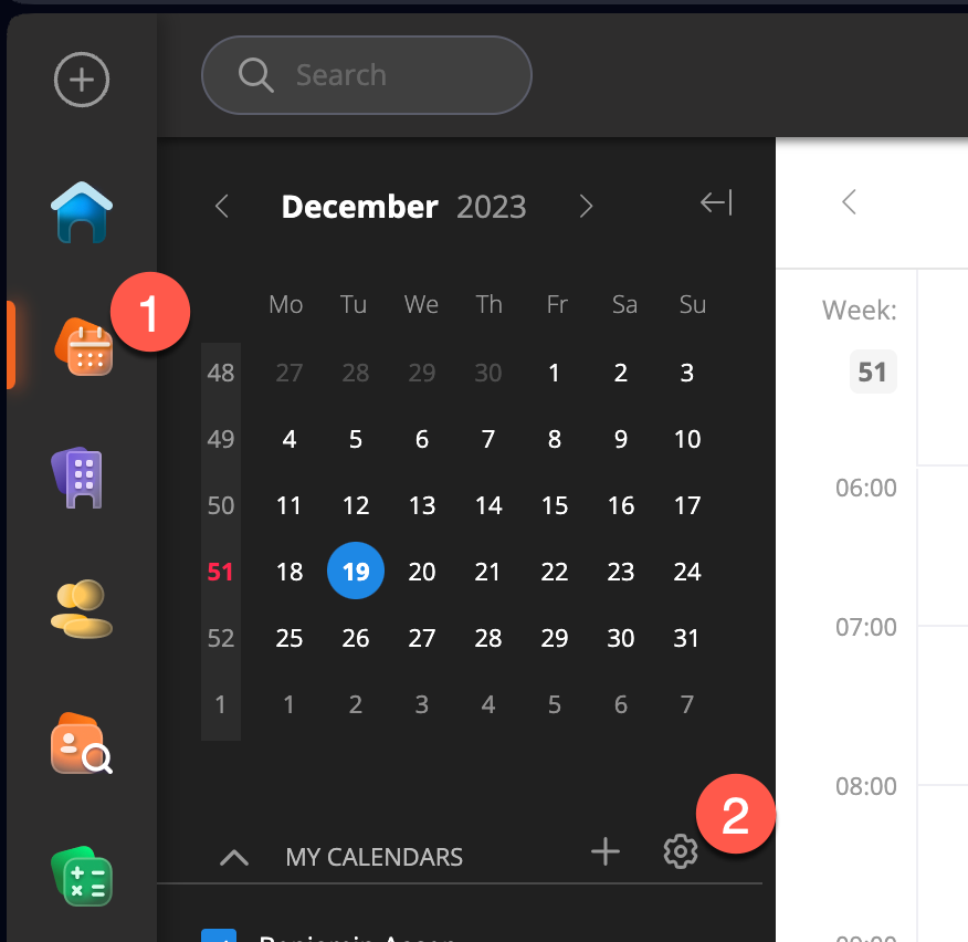 Calendar: Setup of personal integration – RecMan